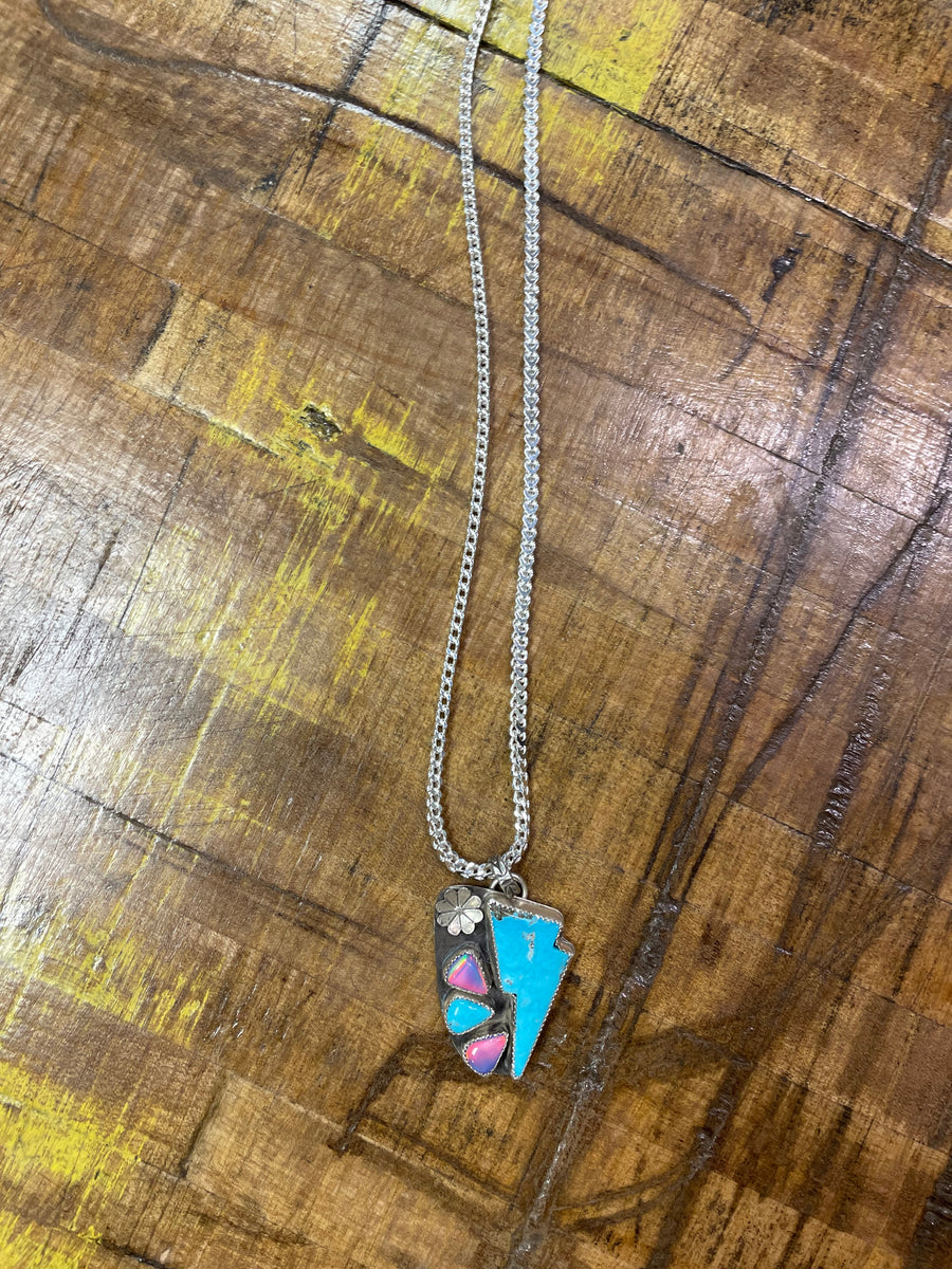 Lightening Cluster Necklace – Wandering Vaquera Turquoise