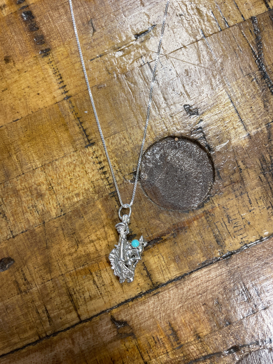 Bronc Rider Necklace – Wandering Vaquera Turquoise