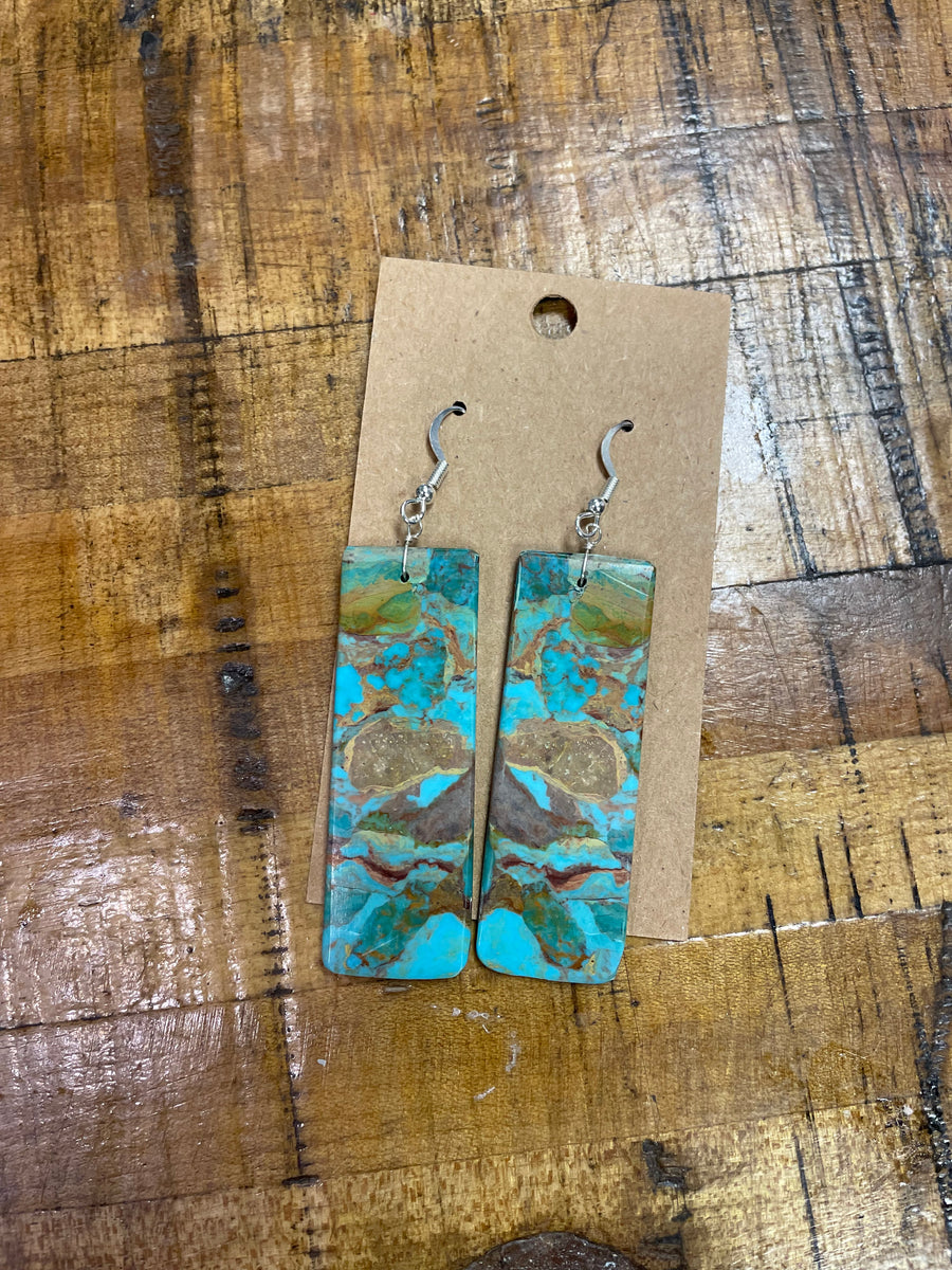 Turquoise Slab Earrings – Wandering Vaquera Turquoise