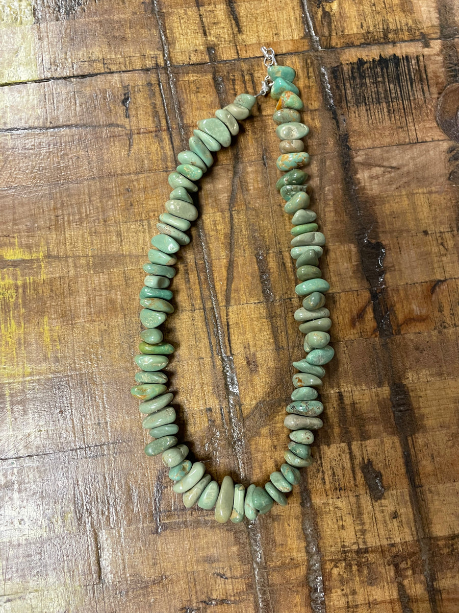 18” Large Turquoise Chip Necklace – Wandering Vaquera Turquoise