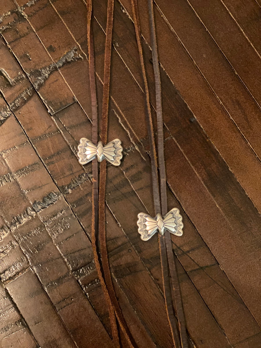 Butterfly Concho on Leather – Wandering Vaquera Turquoise